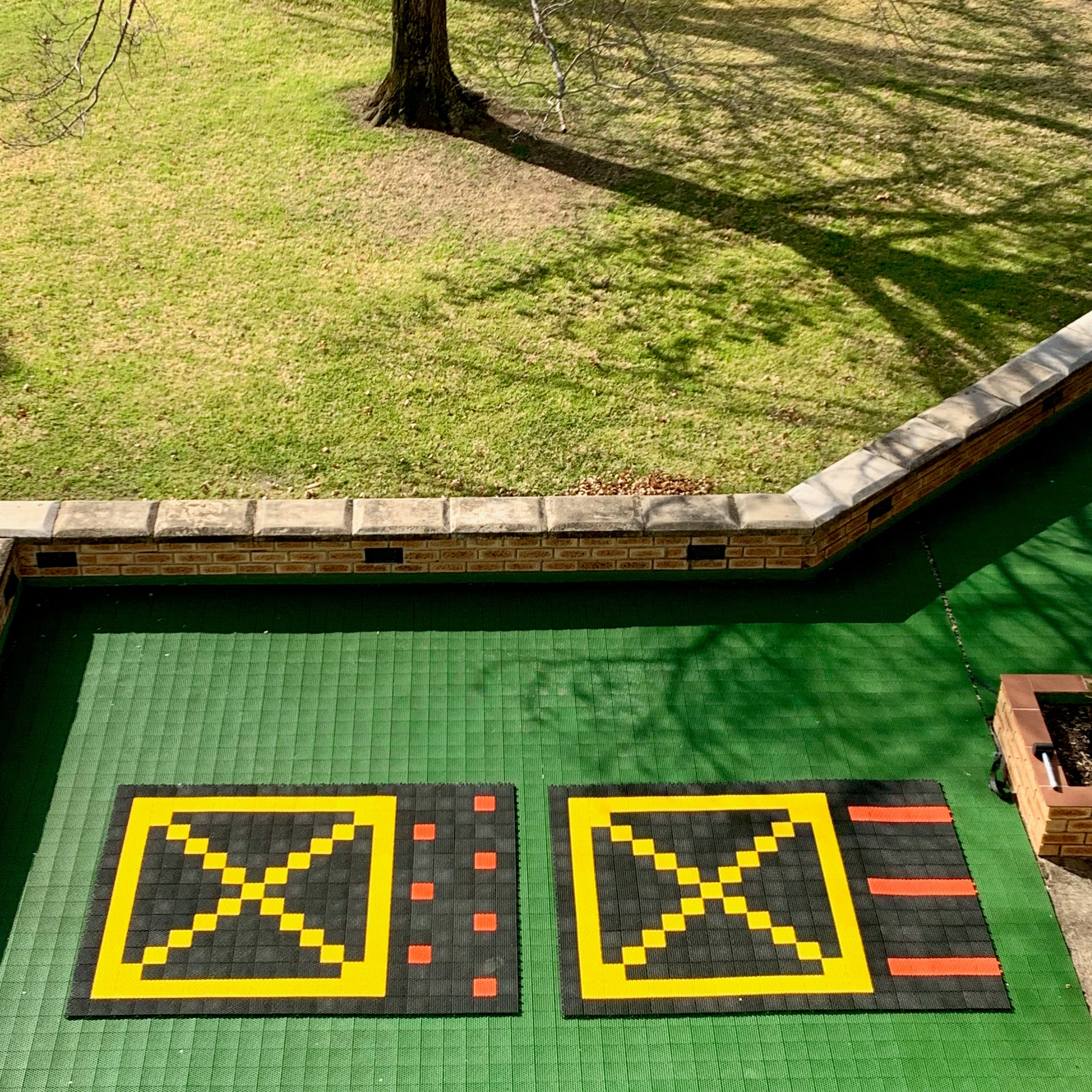 LOKFLOR Hockey Skills Mat Small Rectangular (Black & Yellow) | LokFlor